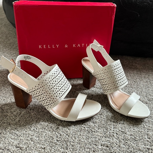 Kelly & Katie | Shoes | Kelly Katie Uneria Lazer Cut White Sandals Nib ...